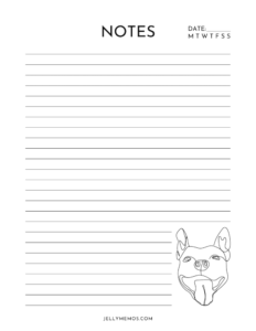 Printable Dog Themed Notebook paper For Animal Lovers! - JellyMemos