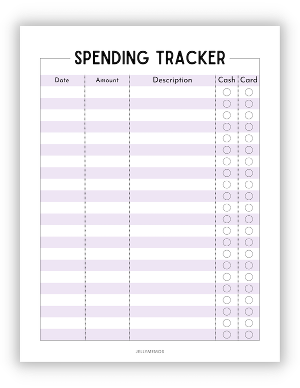 Spending Tracker Printable - Easily Log Your Expenses! - JellyMemos