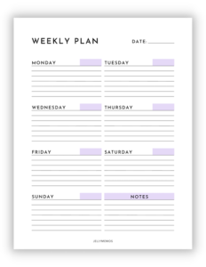 Printable Weekly Planner For Ultimate Productivity - JellyMemos