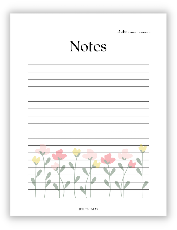 31 Cute Printable Notebook Paper Templates JellyMemos