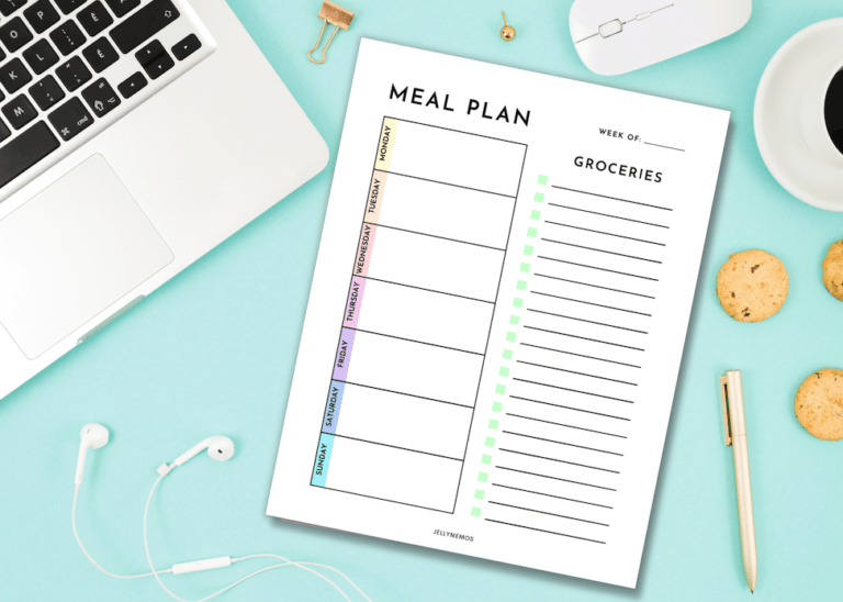 Printable Weekly Meal Plan and Grocery List Templates! - JellyMemos