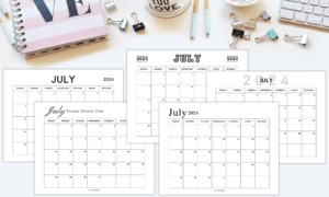 July 2024 Calendar Printables (Cute & Simple!) - JellyMemos