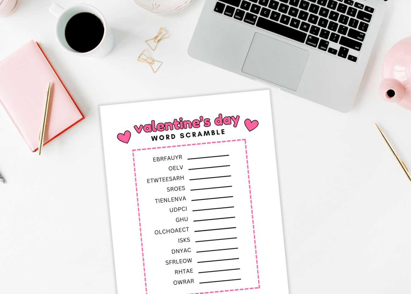 Valentine's Day Word Scramble Printable (School, Kids, Parties ...