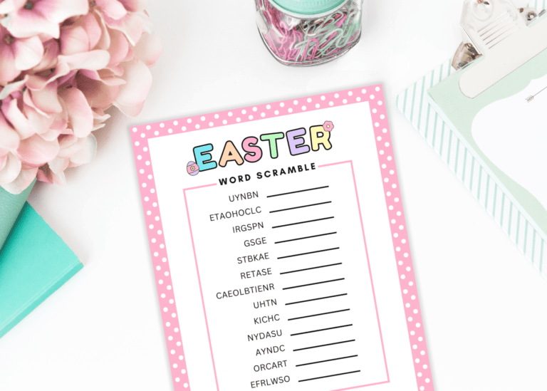 Easter Word Scramble Printable (School, Kids, Parties!) - JellyMemos