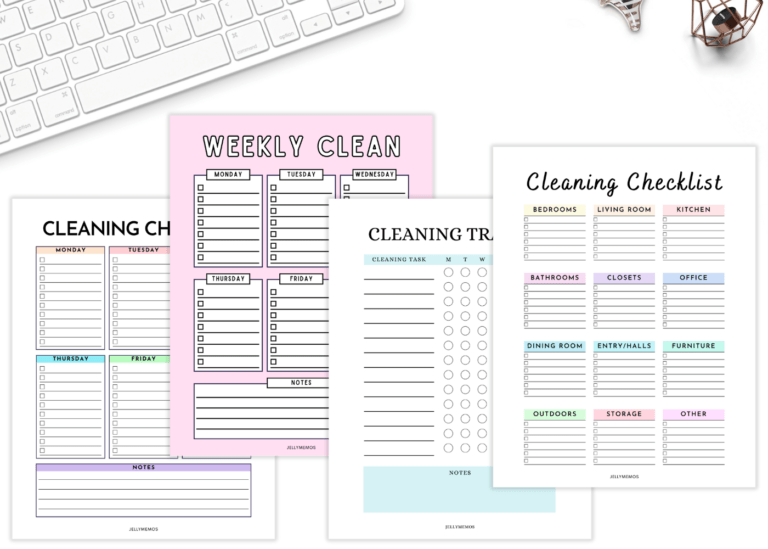 25 Printable Cleaning Checklist & Cleaning Schedule Templates! - JellyMemos