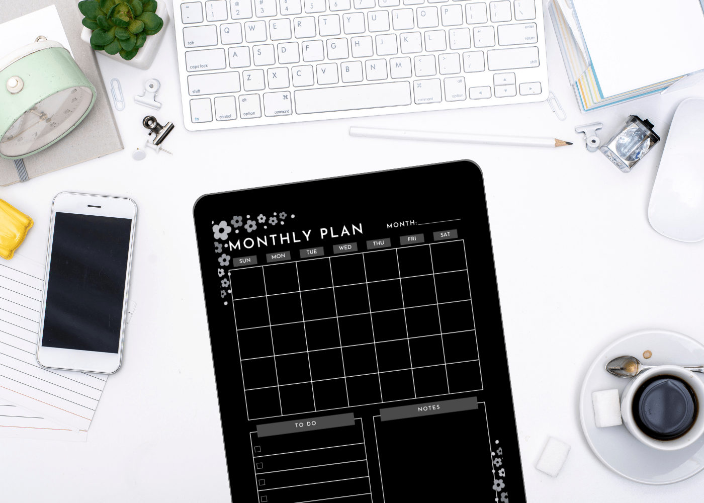 Dark Mode Monthly Planners (Cute Digital Calendar Planners!) - JellyMemos