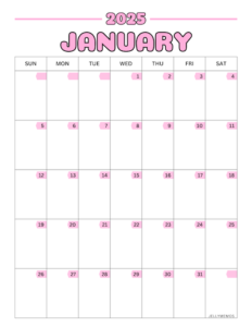 Colorful Calendar Printables For 2025! (Cute & Free) - JellyMemos