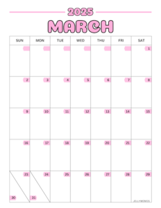 Colorful Calendar Printables For 2025! (Cute & Free) - JellyMemos