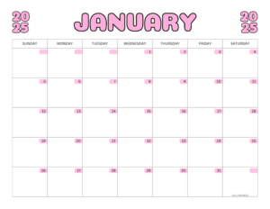 Colorful Calendar Printables For 2025! (Cute & Free) - JellyMemos