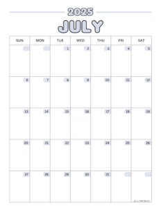 Colorful Calendar Printables For 2025! (Cute & Free) - JellyMemos