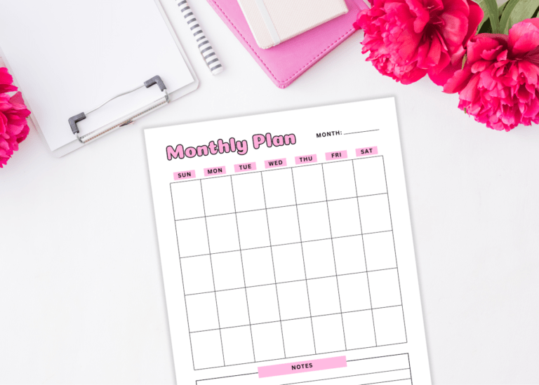 Undated Monthly Planner Printables (Cute & Free!) - JellyMemos
