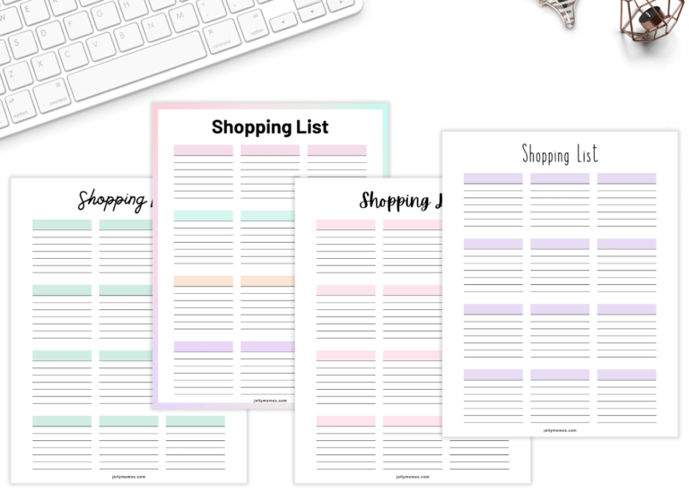 Printable Shopping List Templates (Cute & Free!) - JellyMemos