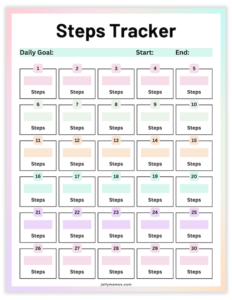 Step Tracker Printables - Cute 30 Day Walking Challenge Trackers ...
