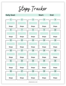 Step Tracker Printables - Cute 30 Day Walking Challenge Trackers ...