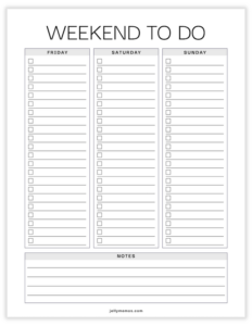 Weekend To Do List Printables To Make Every Weekend Count - JellyMemos