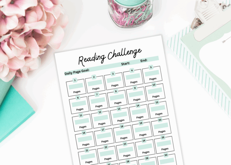 30 Day Reading Challenge Templates (Free Printables!) - JellyMemos