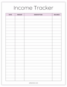 Income Tracker Printable Templates To Organize Your Finances - JellyMemos