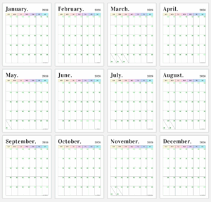 Pastel Calendar Printable Templates For 2026 - JellyMemos