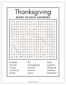 Printable Thanksgiving Word Search Puzzle - Fun Fall Game! - JellyMemos