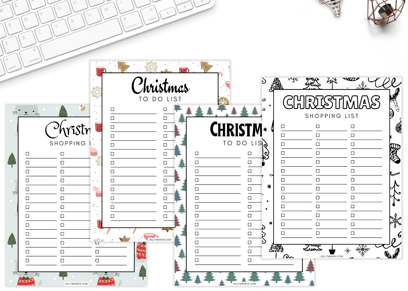 Christmas To Do List Printables - Festive Holiday Checklists - JellyMemos