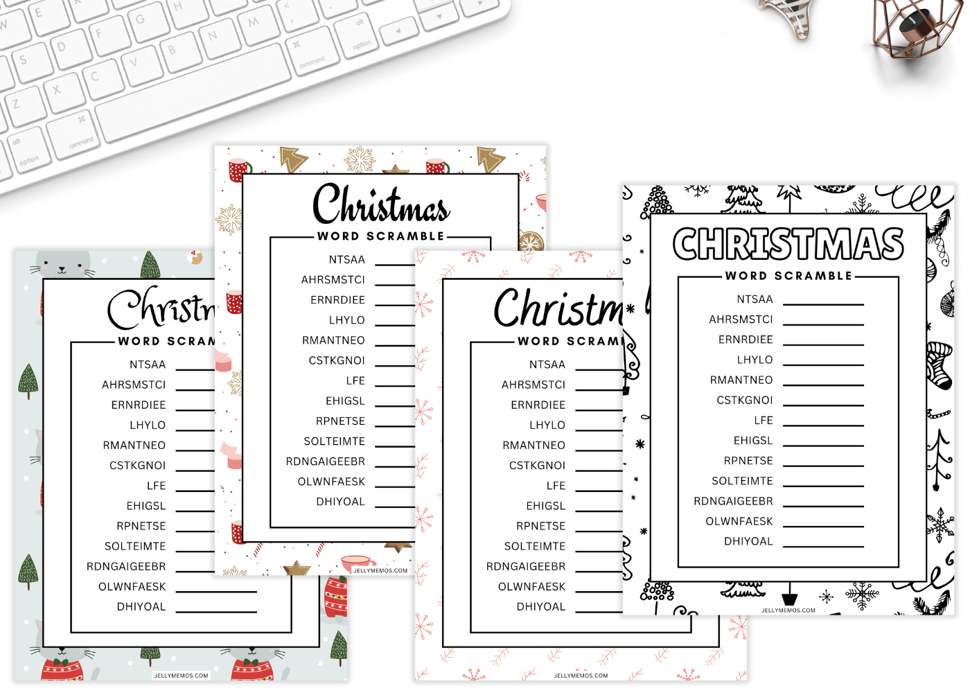 Printable Christmas Word Scramble - Holiday Game With Answers! - JellyMemos
