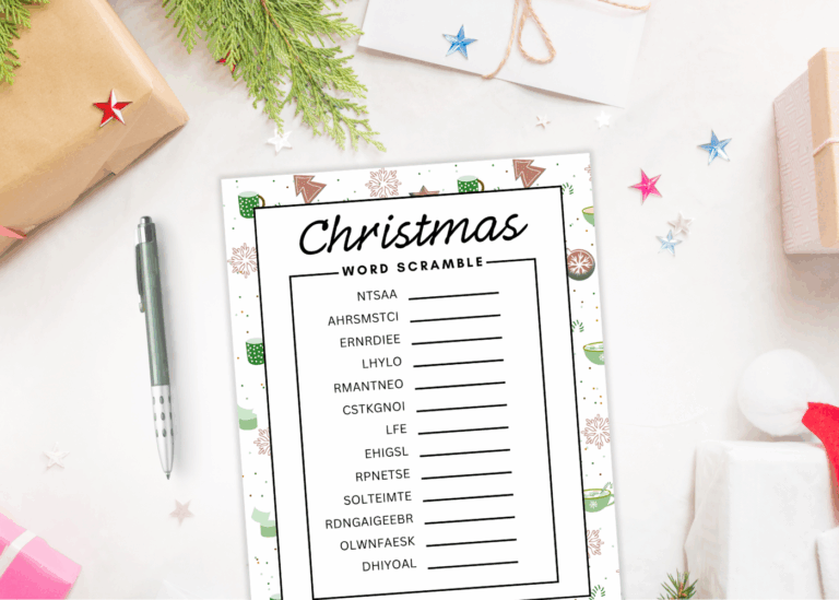 Printable Christmas Word Scramble - Holiday Game With Answers! - JellyMemos