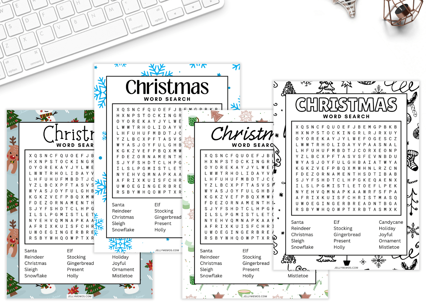 Printable Christmas Word Search Puzzles - Fun Holiday Games! - JellyMemos