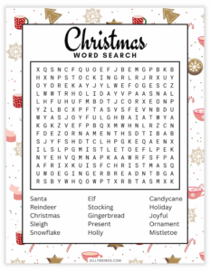 Printable Christmas Word Search Puzzles - Fun Holiday Games! - JellyMemos
