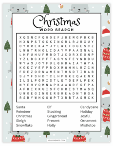 Printable Christmas Word Search Puzzles - Fun Holiday Games! - JellyMemos
