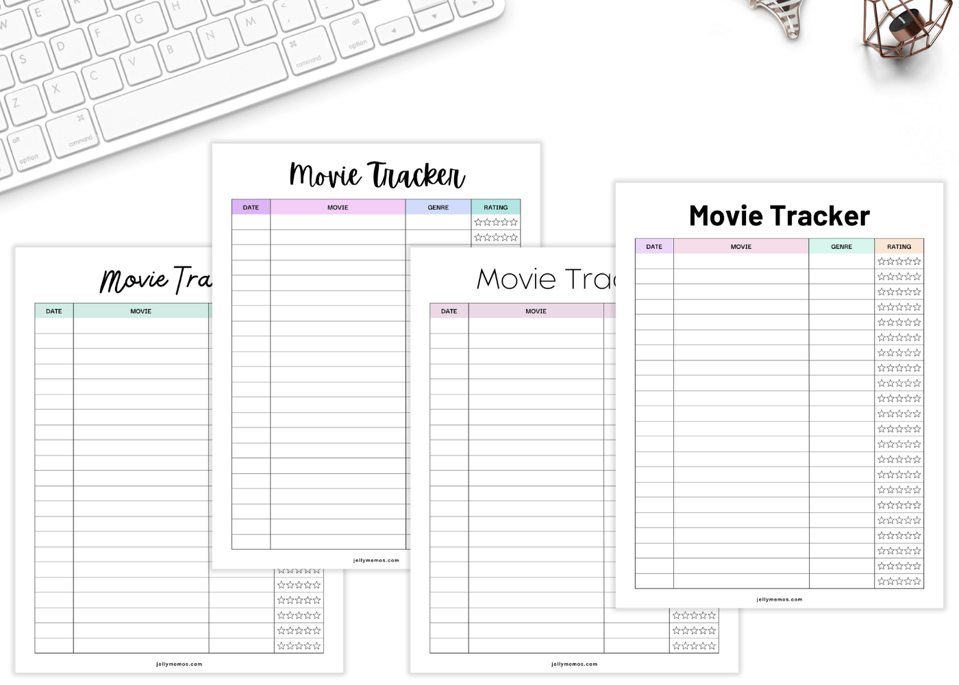 Printable Movie Tracker Templates - JellyMemos