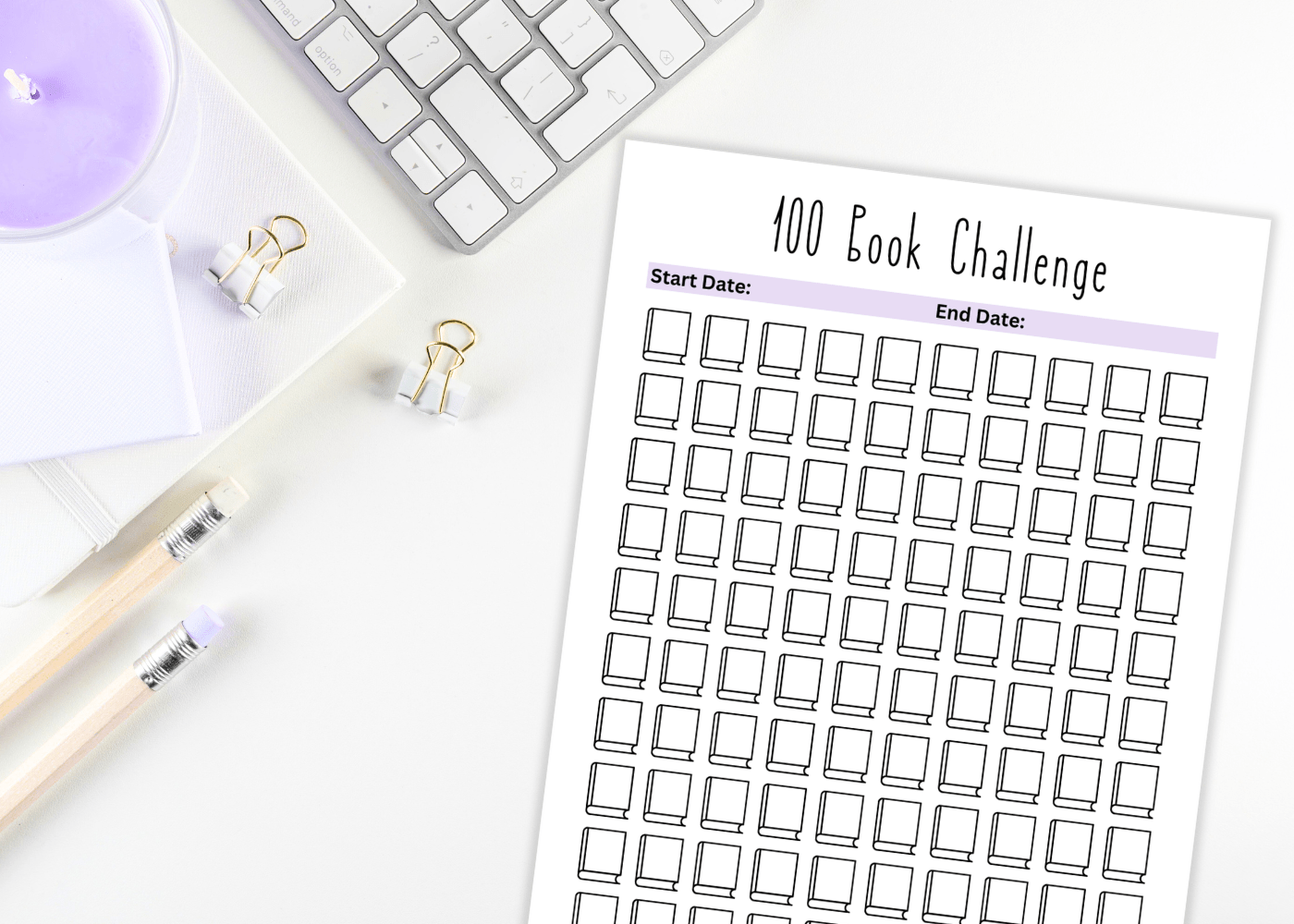 Printable 100 Book Challenge Templates - 12 Reading Trackers - JellyMemos