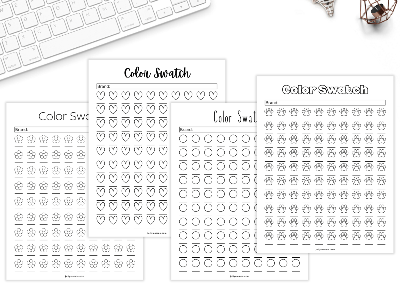 Printable Blank Color Swatch Chart Templates For Easy Reference ...