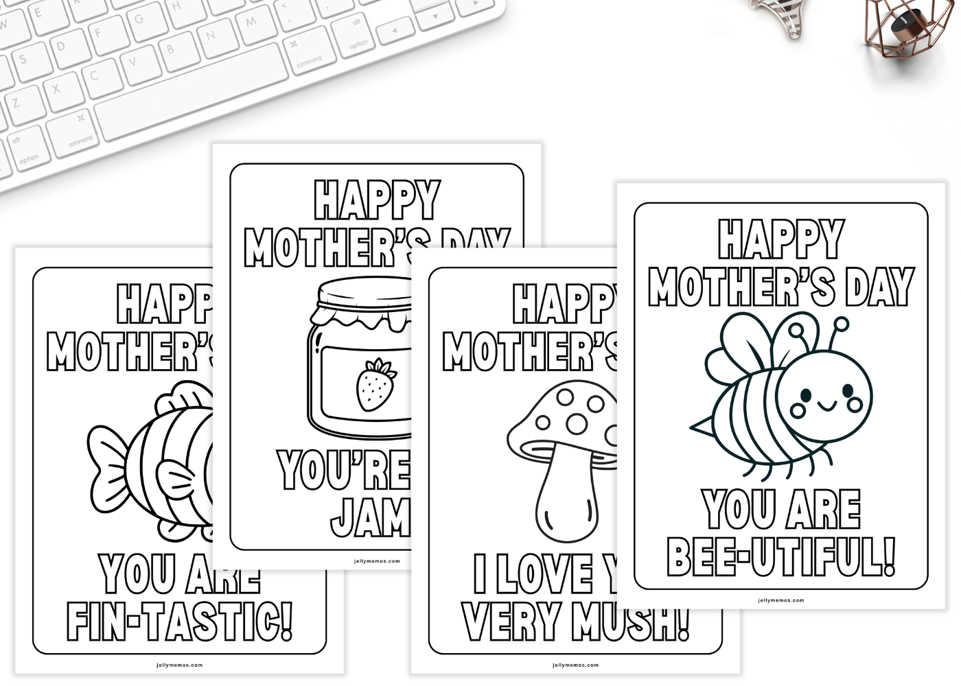 Printable Happy Mother's Day Coloring Pages With Funny Puns - JellyMemos
