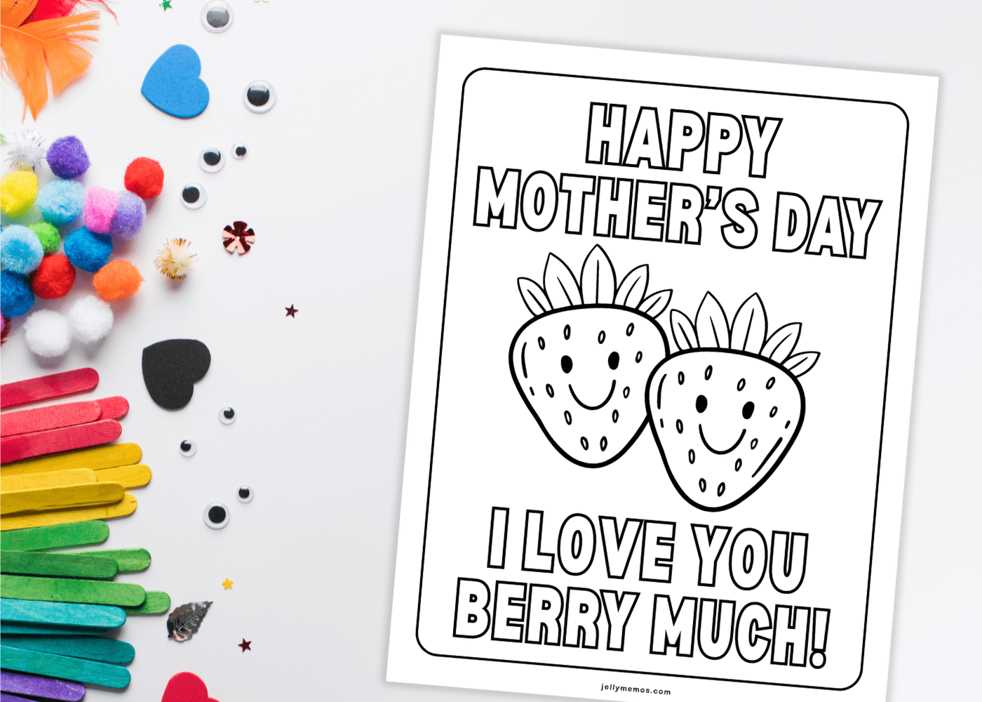 Printable Happy Mother's Day Coloring Pages With Funny Puns - JellyMemos