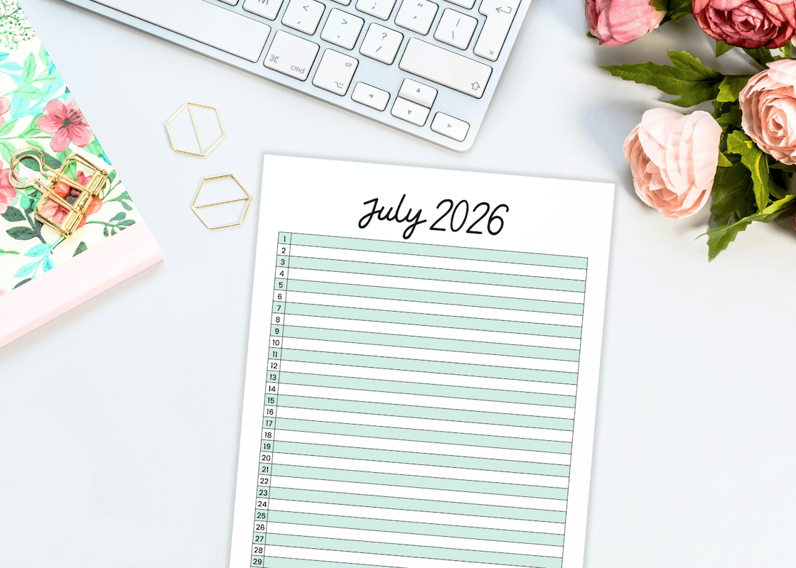 Printable July 2026 List View Calendars For Productive Planning